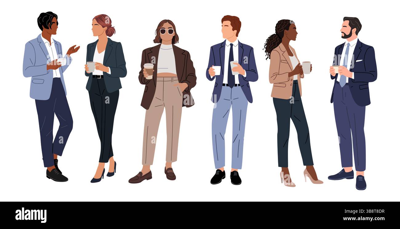 Business people having coffee break vector isolate Stock Vector Image ...