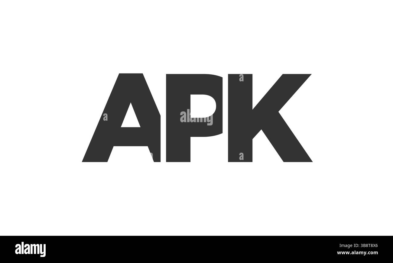 APK logo design template with strong and modern bold text. Initial ...