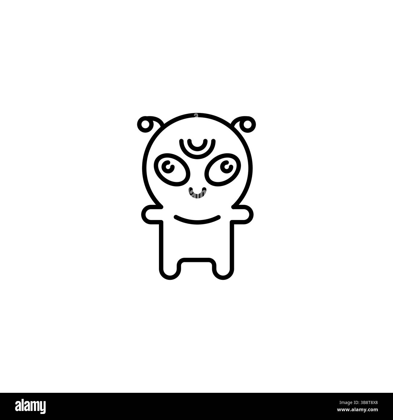 Minimalist Alien Icon Stock Vector Image & Art - Alamy