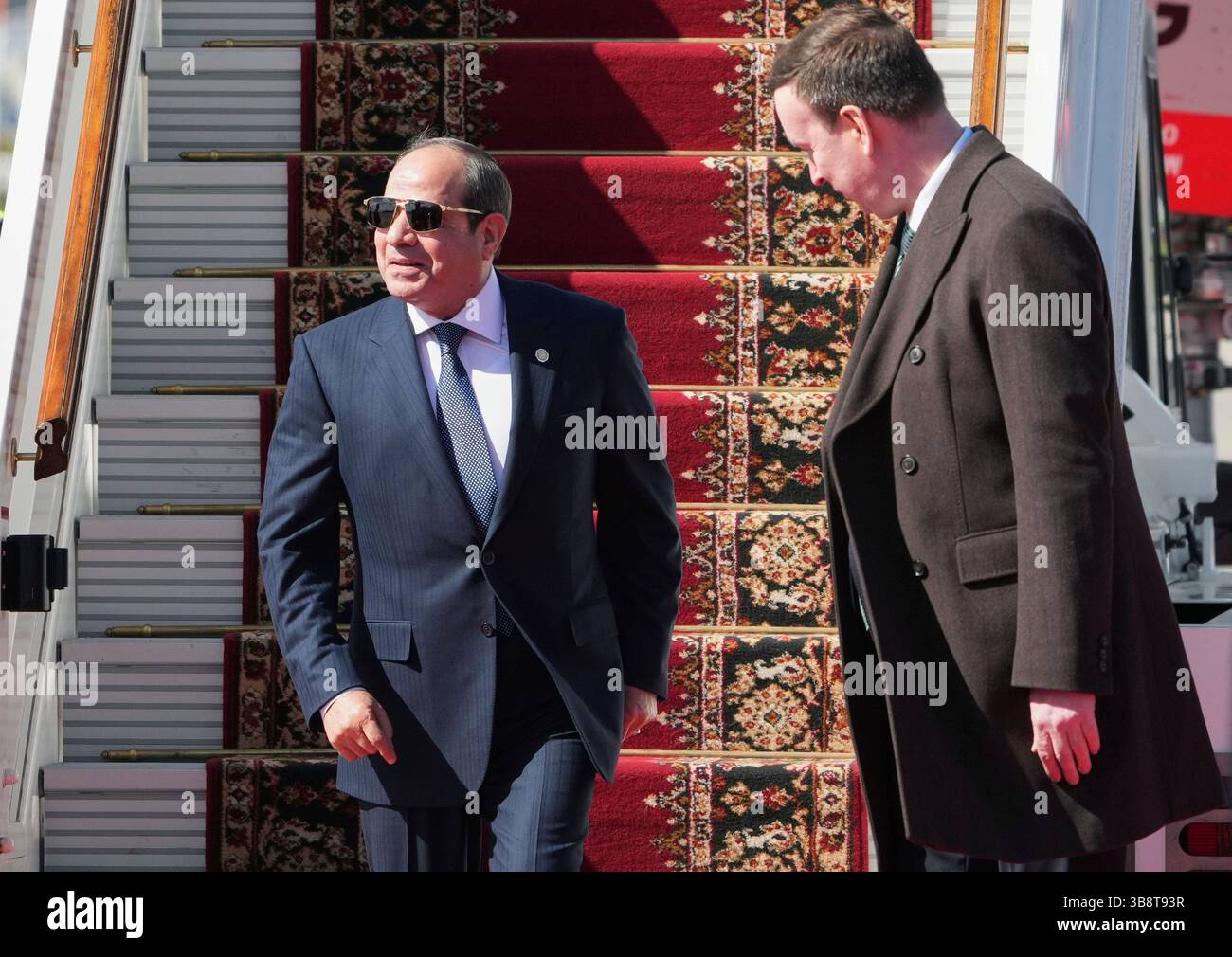 Egyptian President Abdel Fattah el-Sisi, left, arrives in Moscow ...