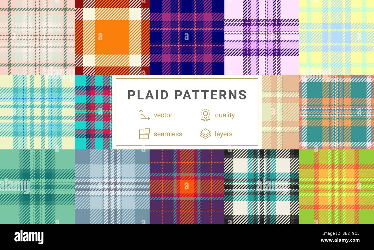 A stylish plaid collection featuring geometric check patterns with a ...