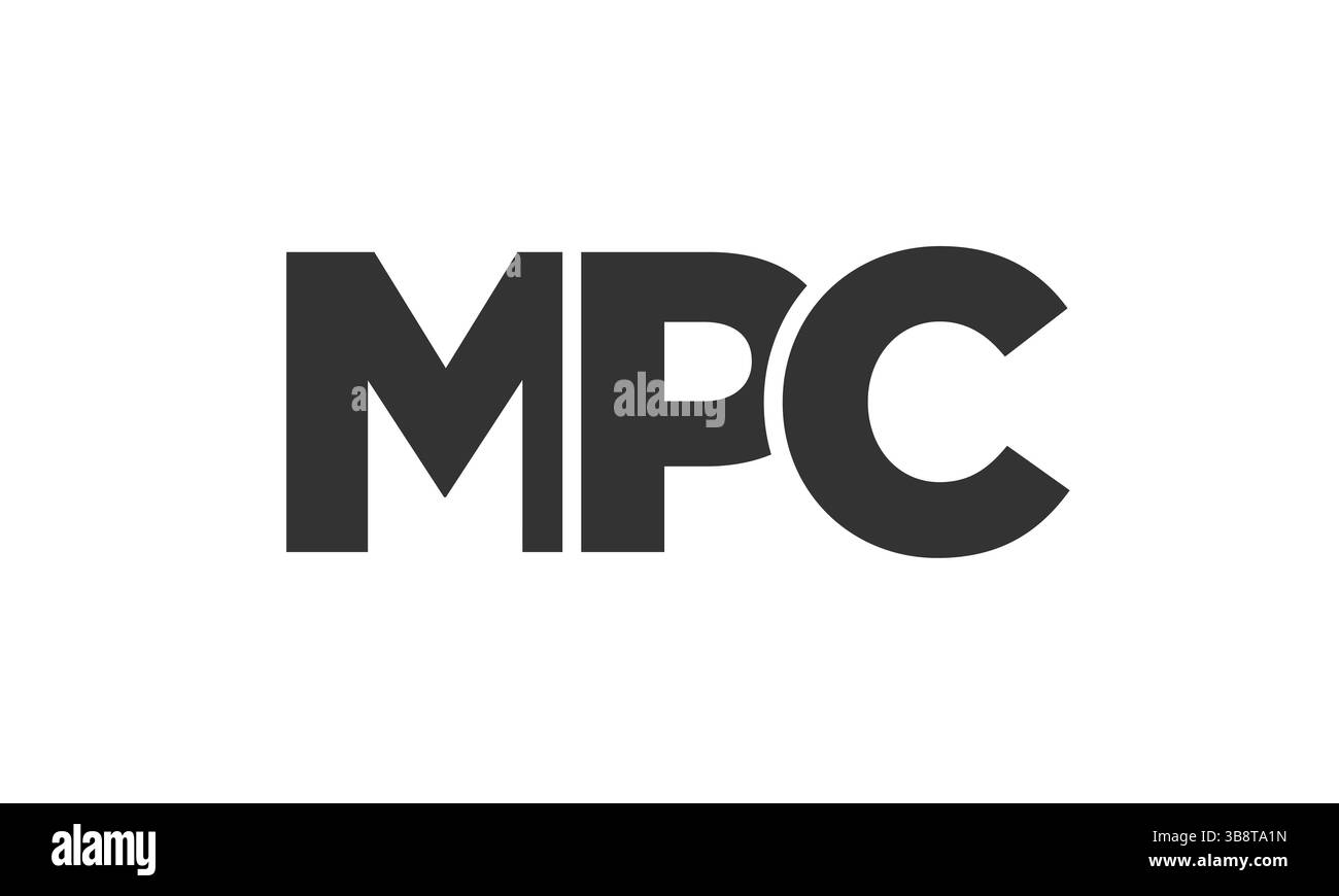 MPC logo design template with strong and modern bold text. Initial ...