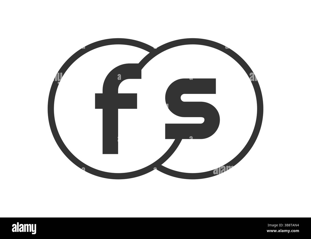 FS business company emblem with outline rounds and letters f s. Logo ...
