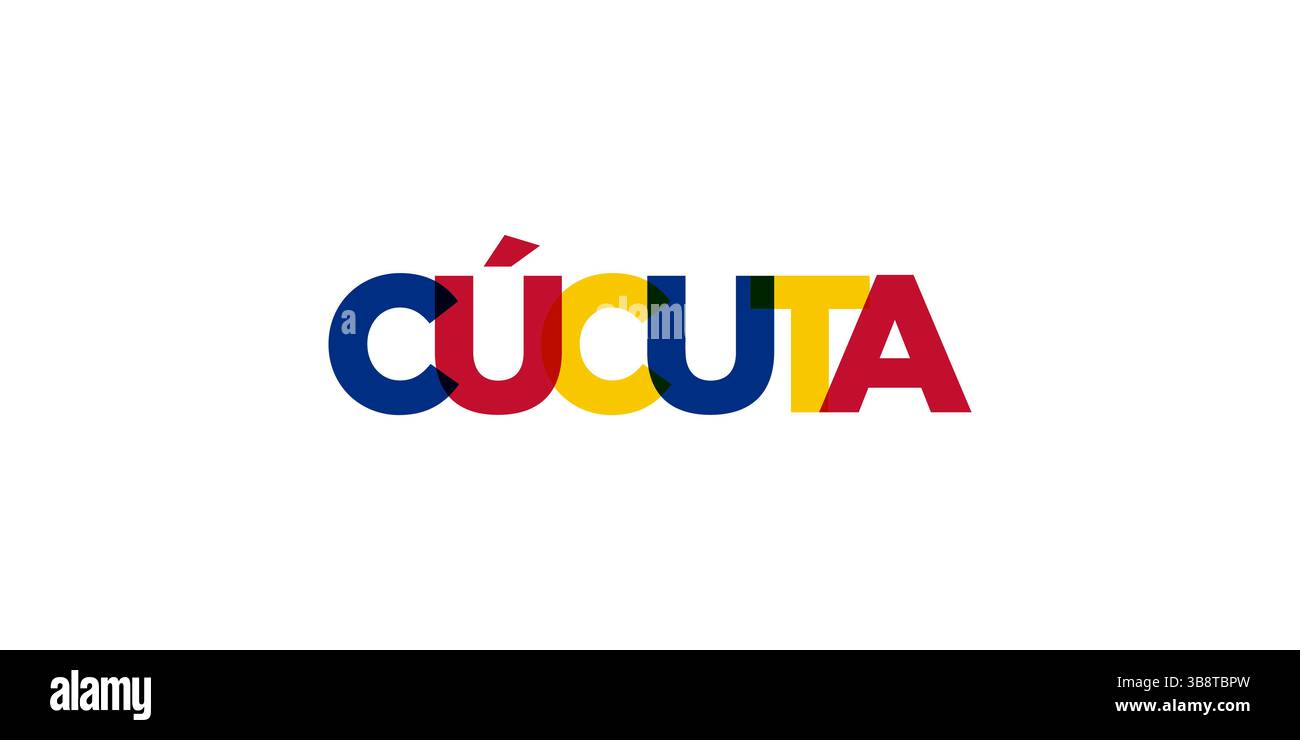 Cucuta in the Colombia emblem for print and web. Design features geometric style, vector ...