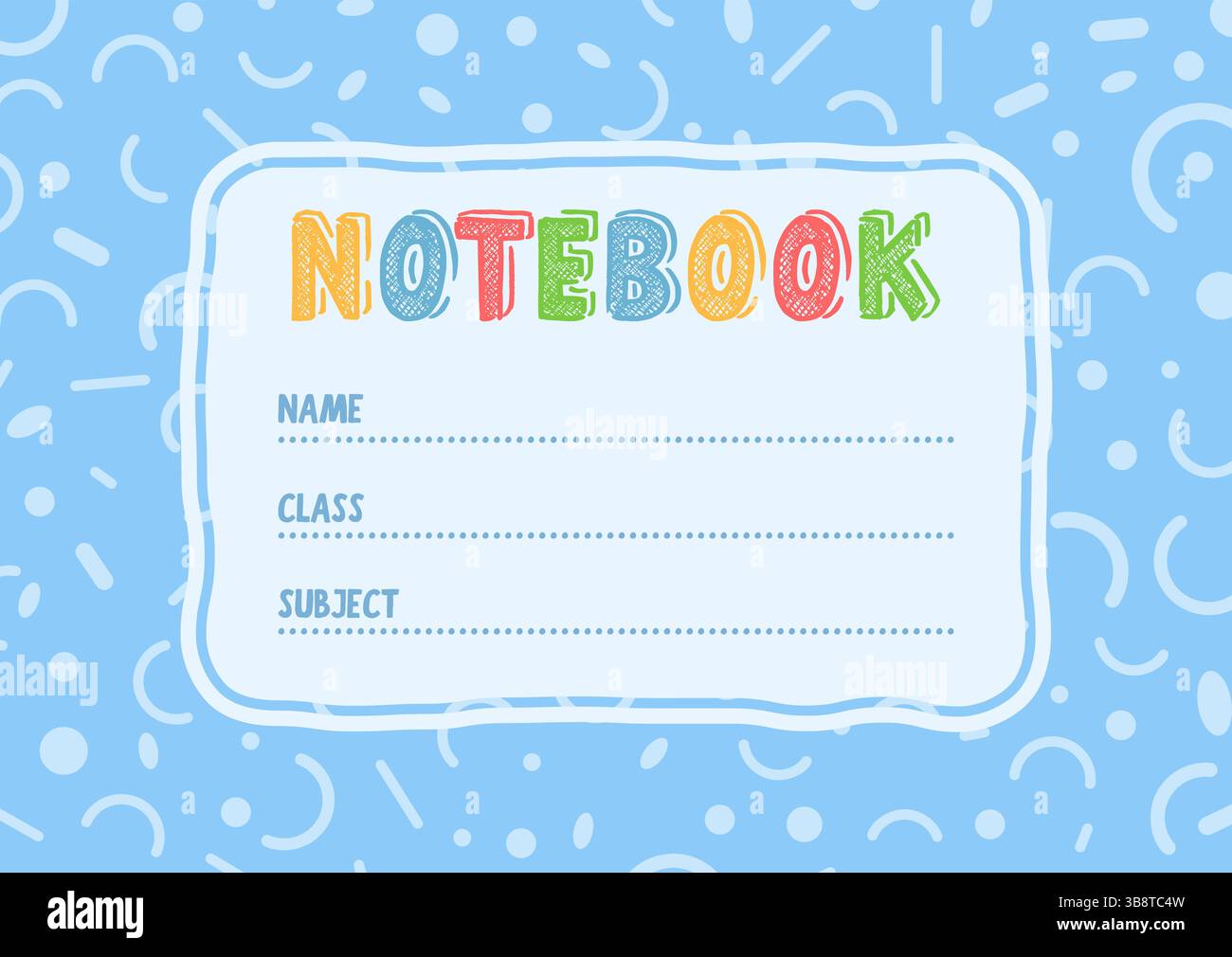 Cute colourful school notebook cover background design Stock Vector ...