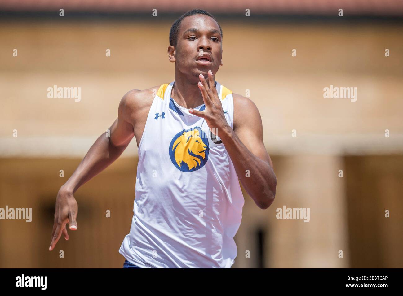 May 1, 2025: East Texas A&M Lions sprinter Glenn Parker competes in the ...