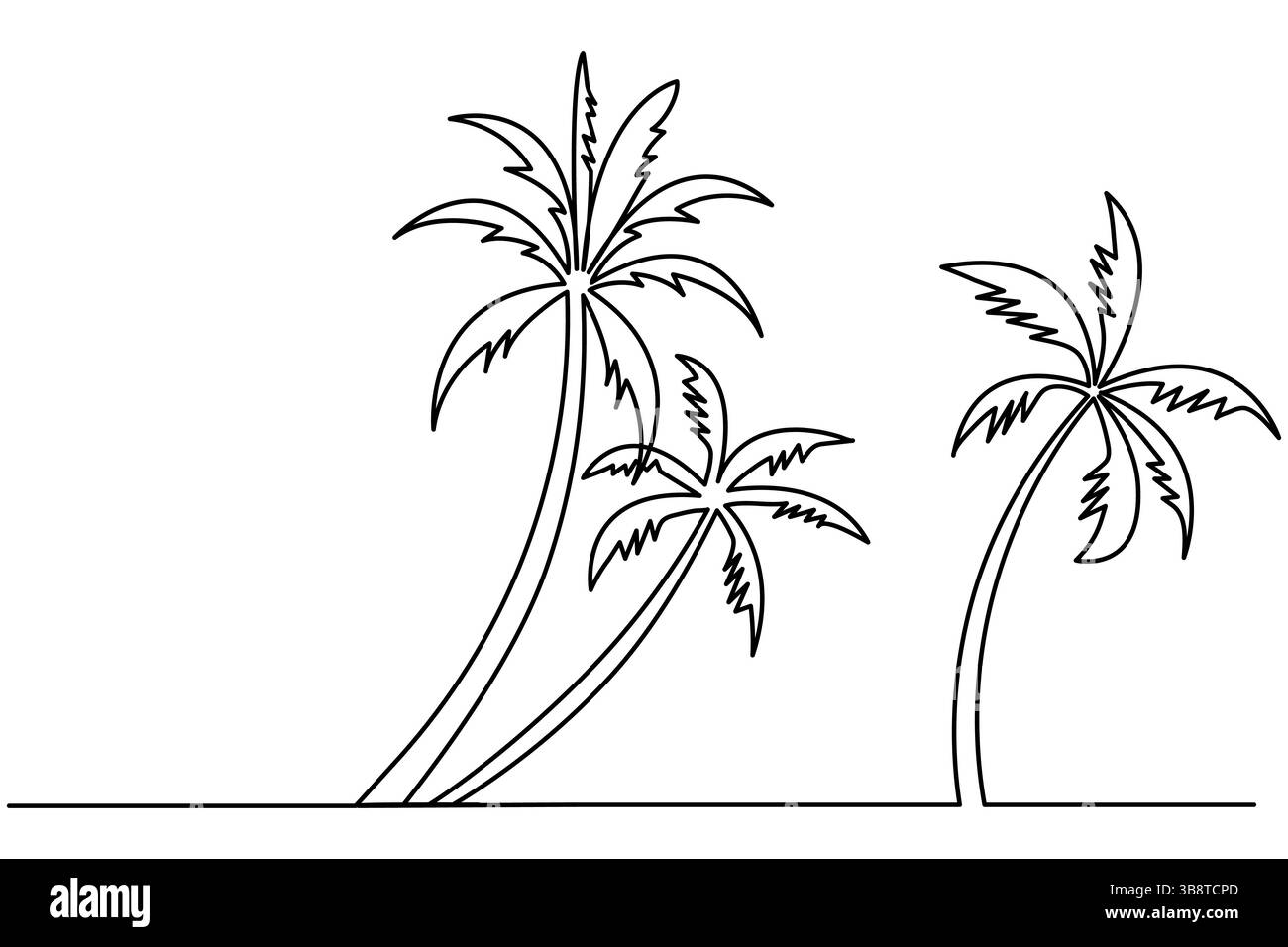 Palm tree continuous single line art drawing of outline vector ...
