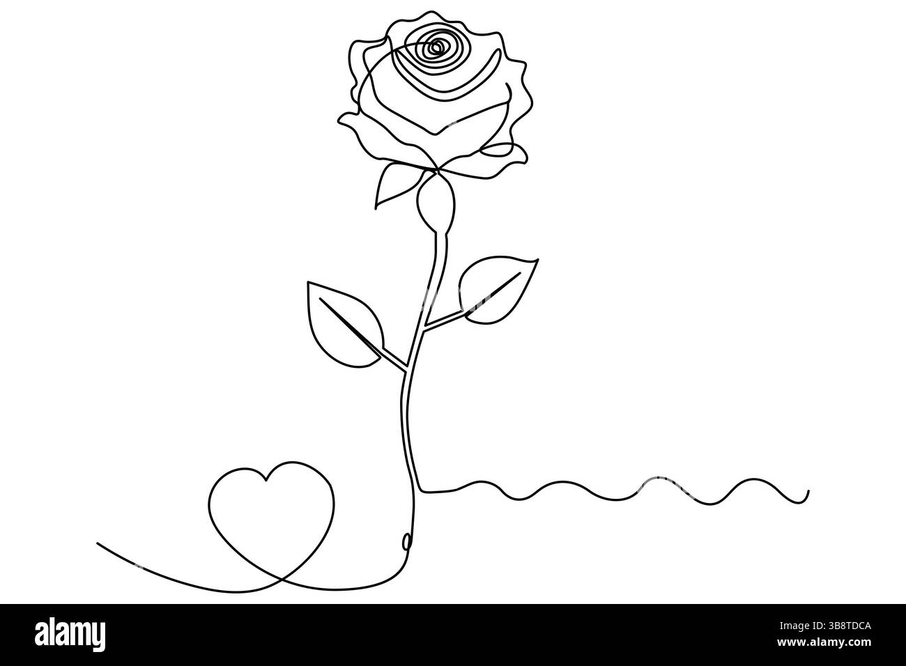 One line white flower Cut Out Stock Images & Pictures - Alamy
