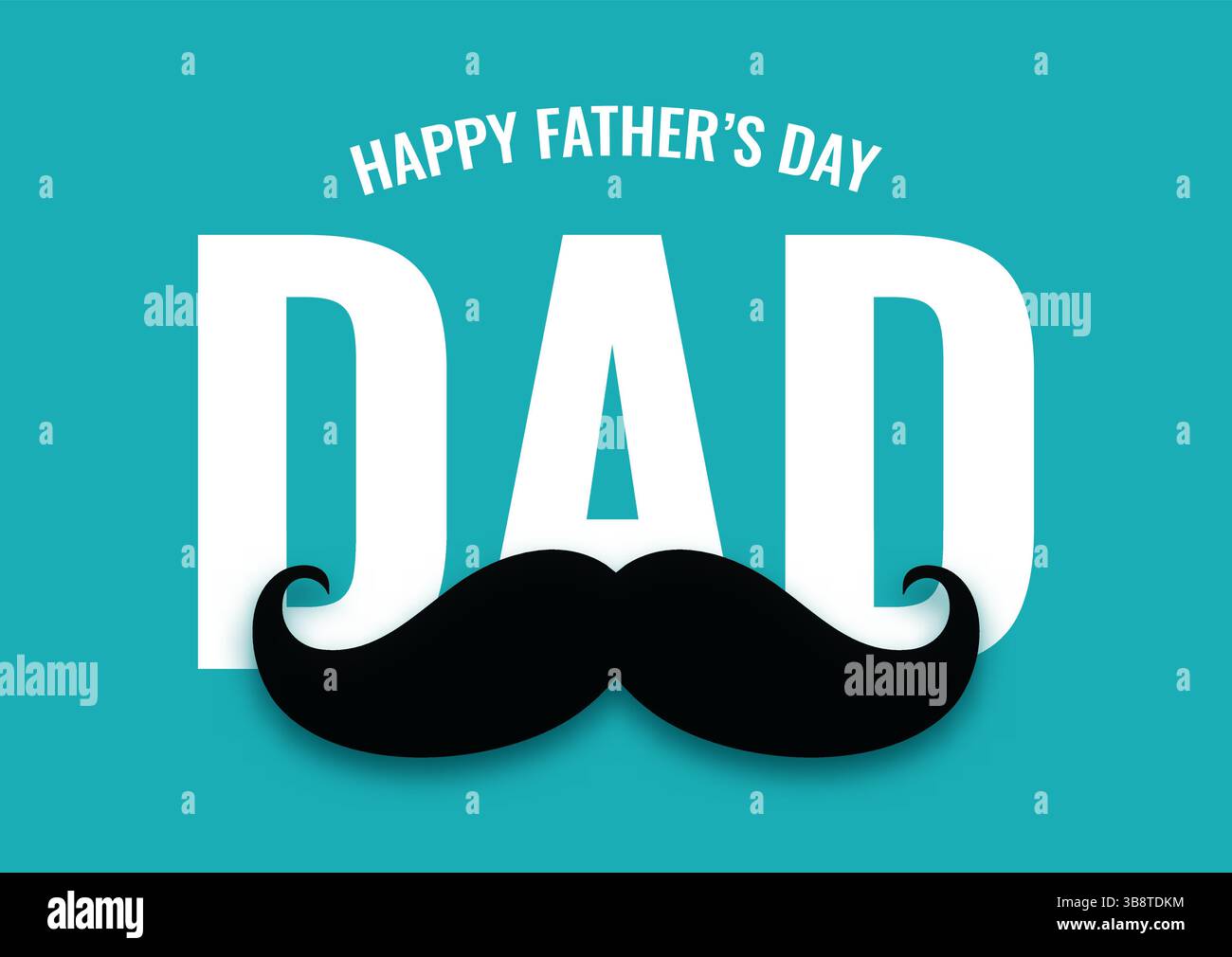 Happy Fathers Day background with a minimal black moustache design ...