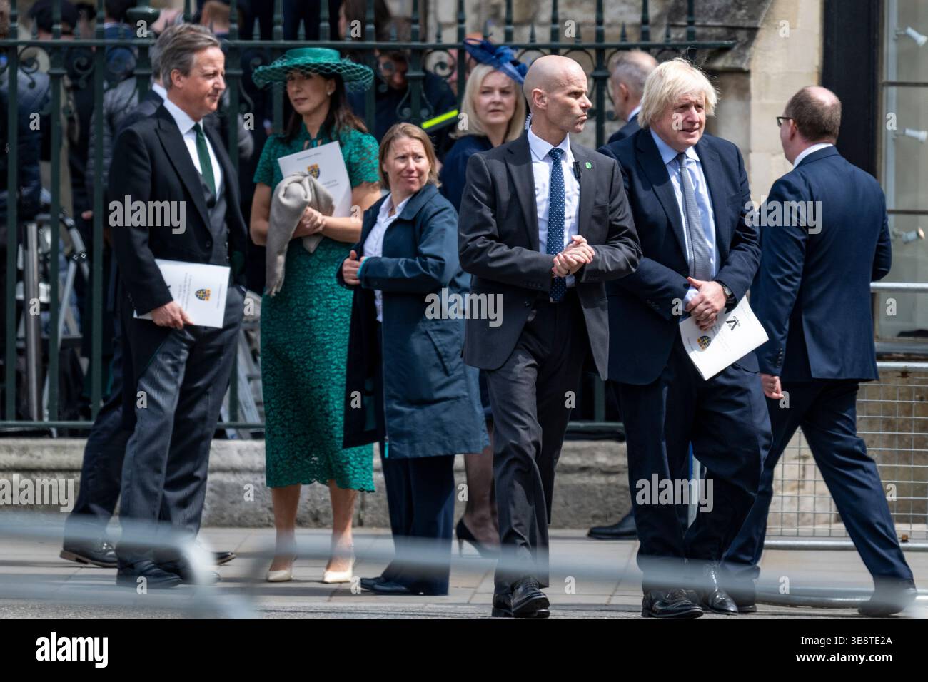 London, UK. 8 May 2025. Former Prime Ministers David Cameron, Liz Truss ...