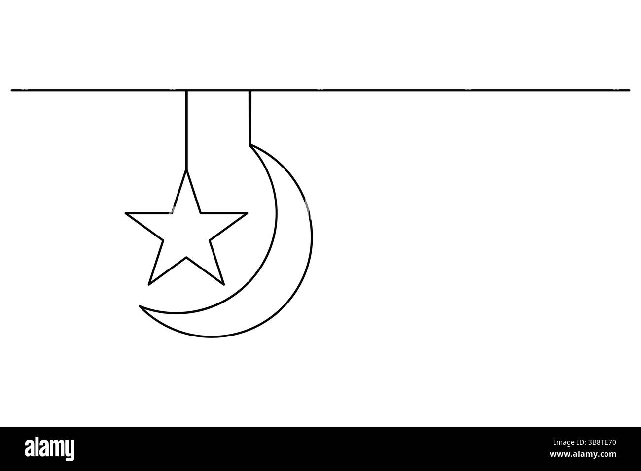 Moon continuous one line art drawing of isolated outline vector illustration Stock Vector Image ...