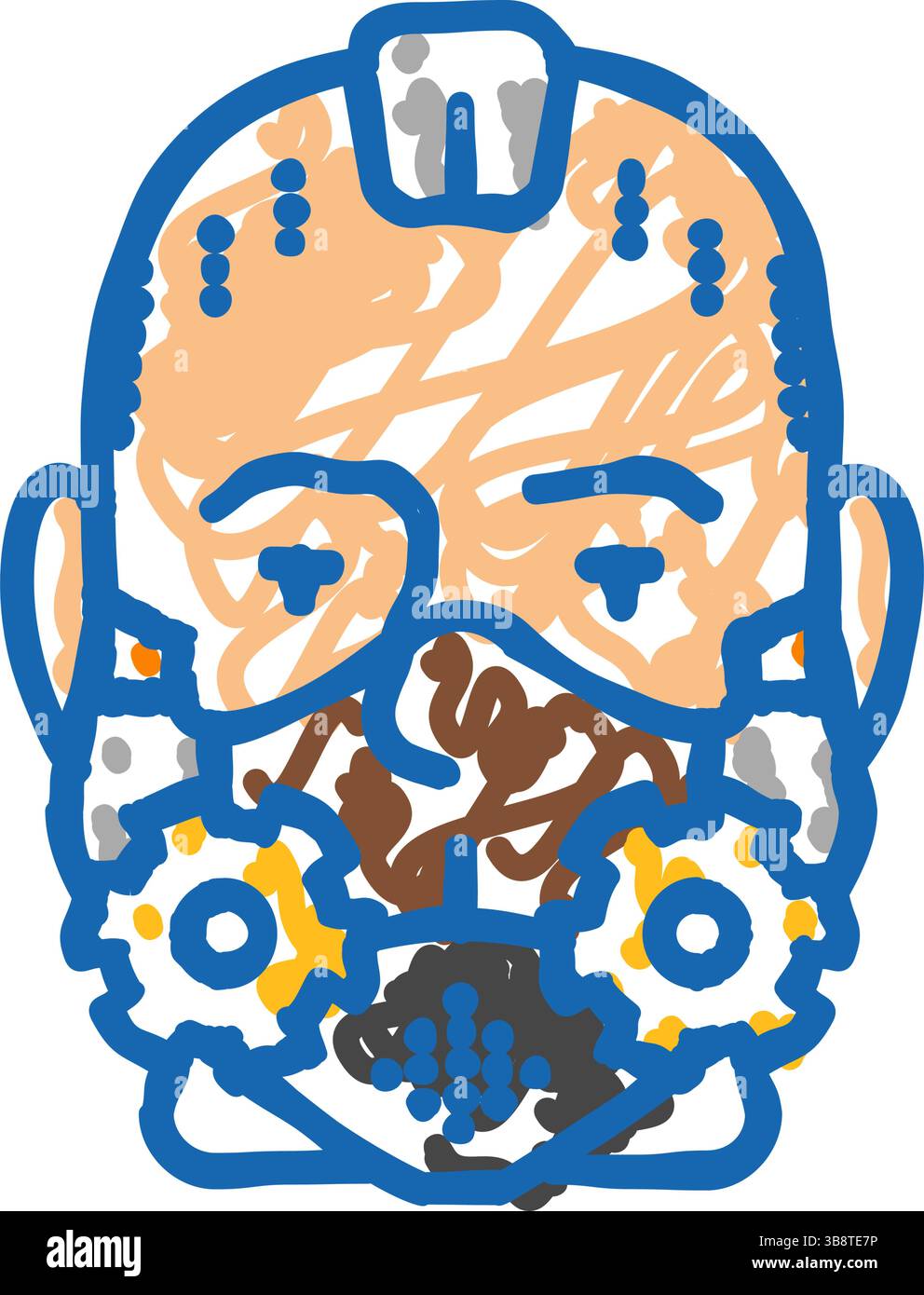 steampunk vintage female avatar icon doodle illustration Stock Vector ...