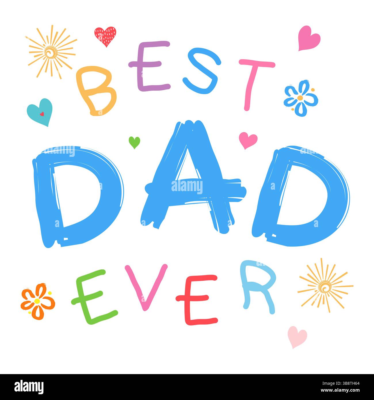 Hand drawn child like design for Fathers Day Stock Vector Image & Art ...