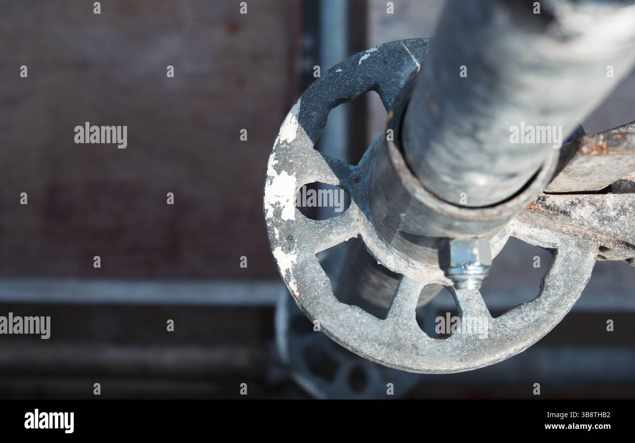 Ringlock scaffolding top view. Ring scaffold or rosette scaffold ...