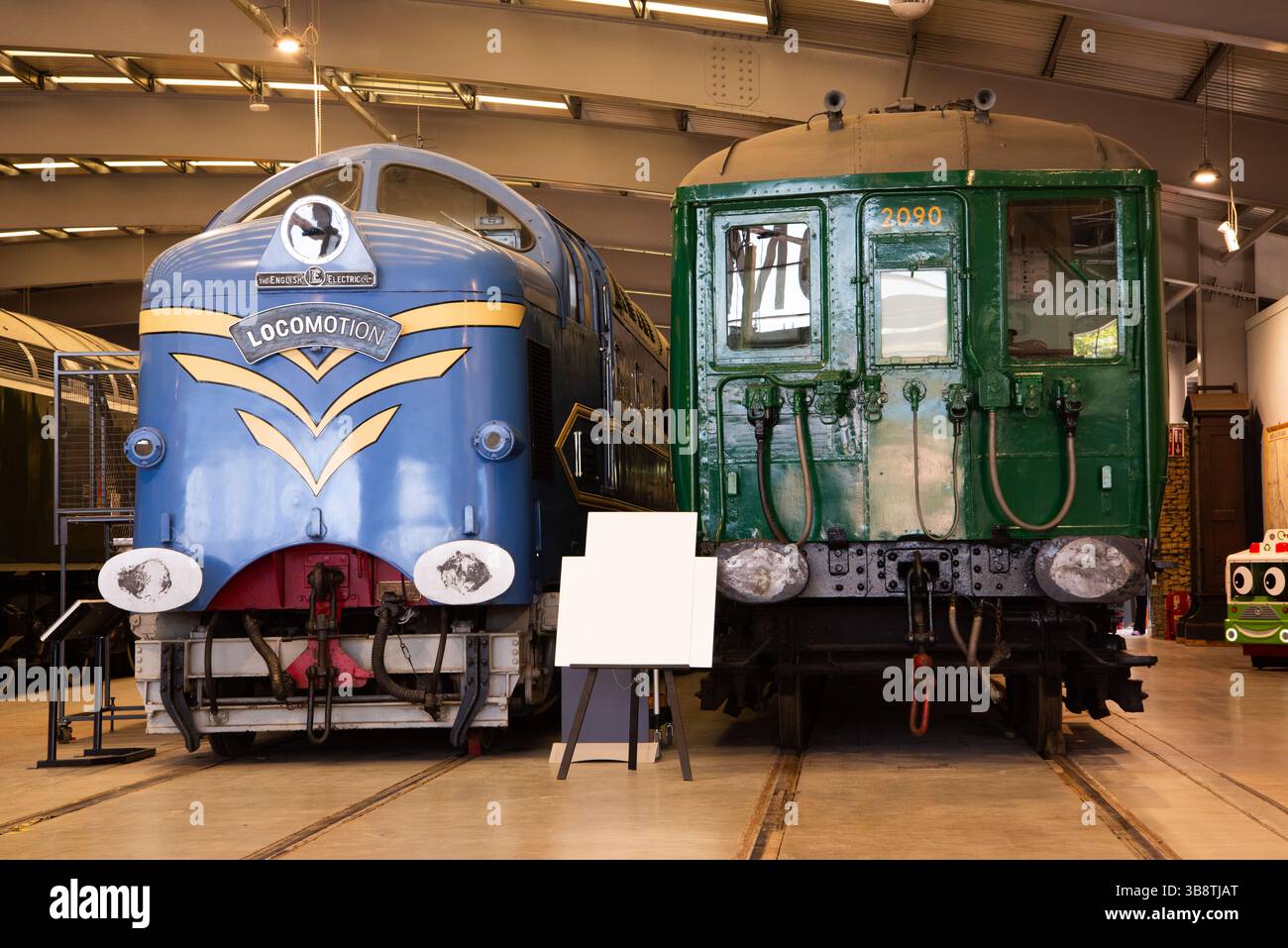 Diesel-electric locomotive, "Deltic", alongside a Southern Railway ...