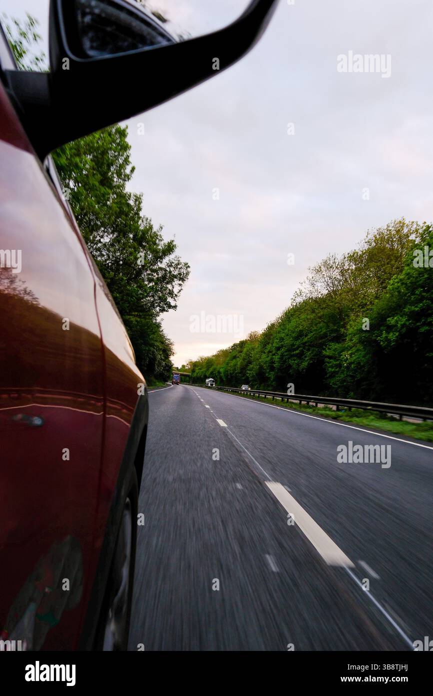 07 MAY 2025 - Peterborough, UK - A Road trip or commute with the view ...
