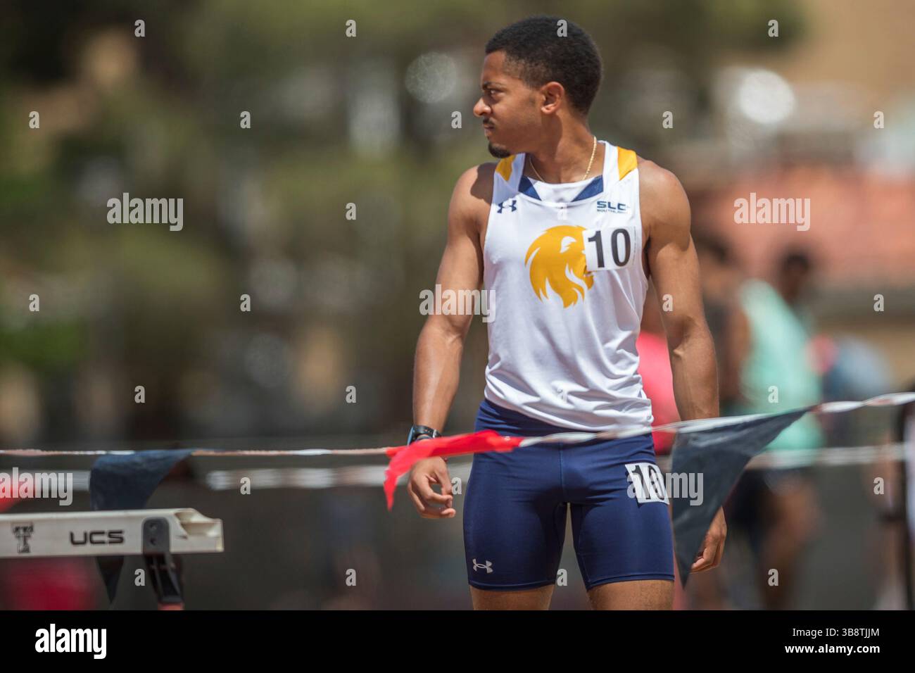 May 1, 2025: East Texas A&M Lions sprinter Christian James competes in ...