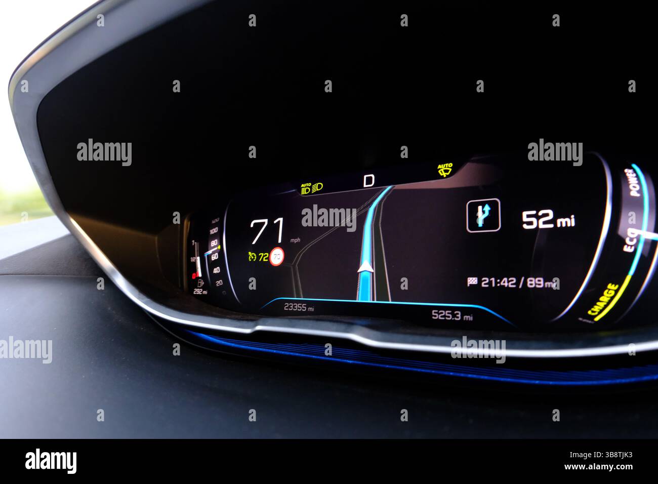 07 MAY 2025 - London, UK - A close up view of a car auto dashboard and ...