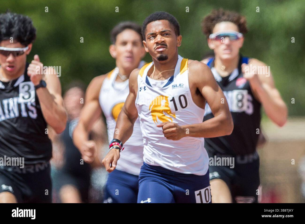 May 1, 2025: East Texas A&M Lions sprinter Christian James competes in ...