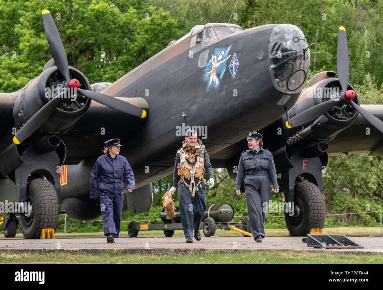 WW2 re-enactors left to right Louise Hancock, Gerallt Wheeler and ...
