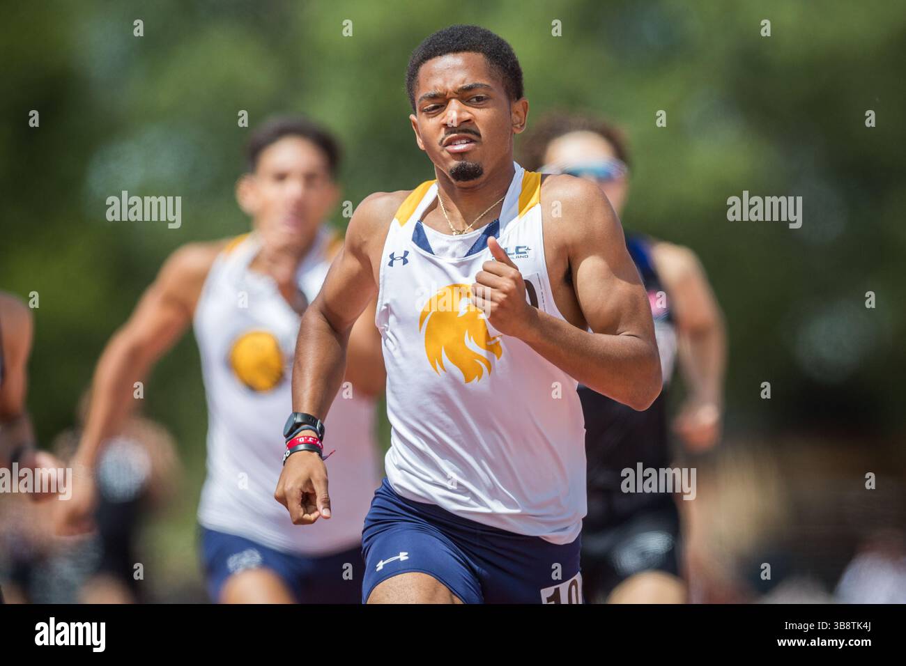 May 1, 2025: East Texas A&M Lions sprinter Christian James competes in ...