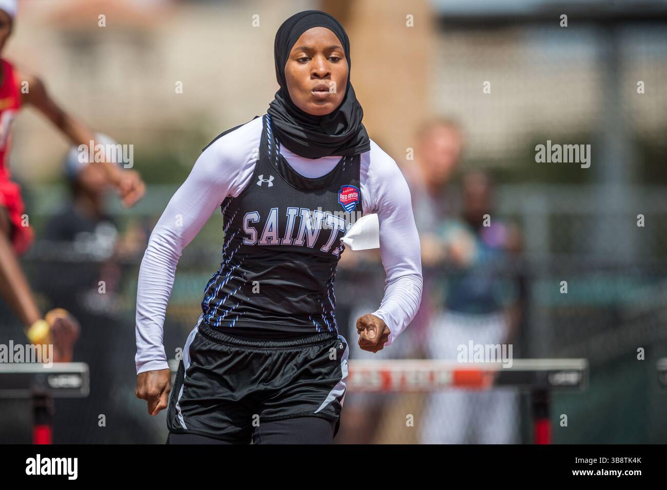 May 1, 2025: Our Lady of the Lake Saints athlete Aziza Clark competes ...