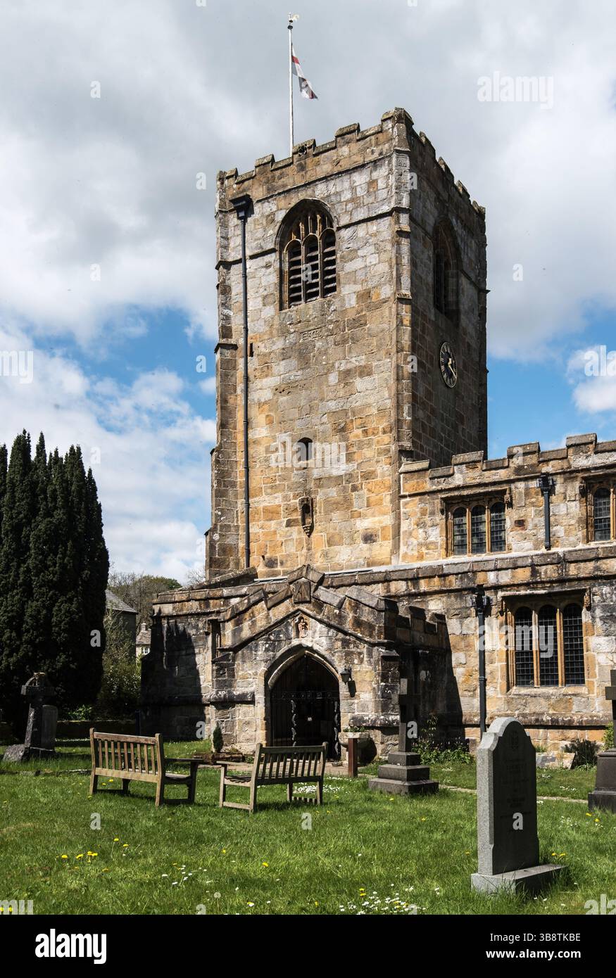 Embattled parapet on church tower at St Michaels'church, the Cathedral ...