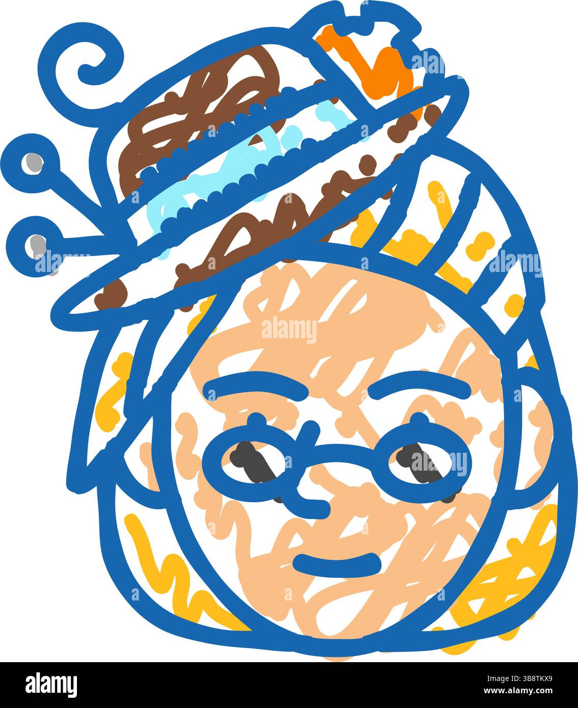 steampunk female avatar icon doodle illustration Stock Vector Image ...