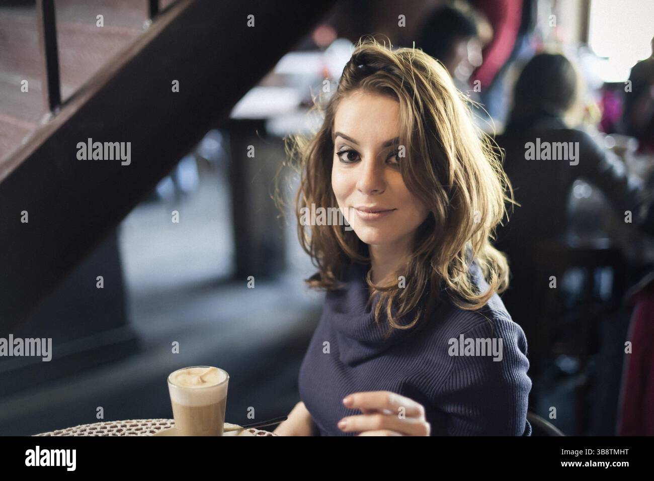 Girl in cafe cropped hi-res stock photography and images - Alamy