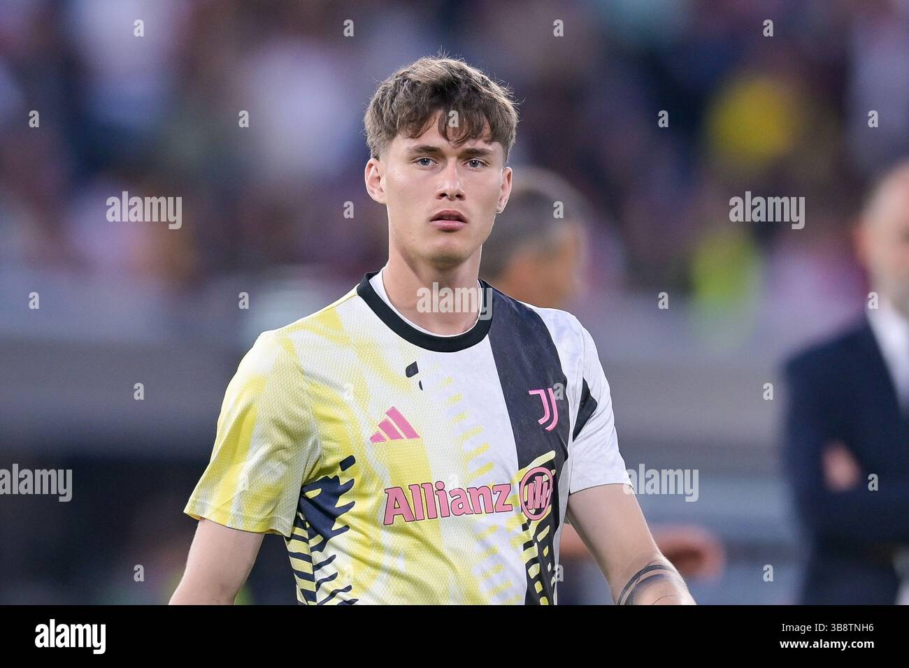 Bologna, Italy. 08th May, 2025. Juventus's Nicolo Savona portrait ...
