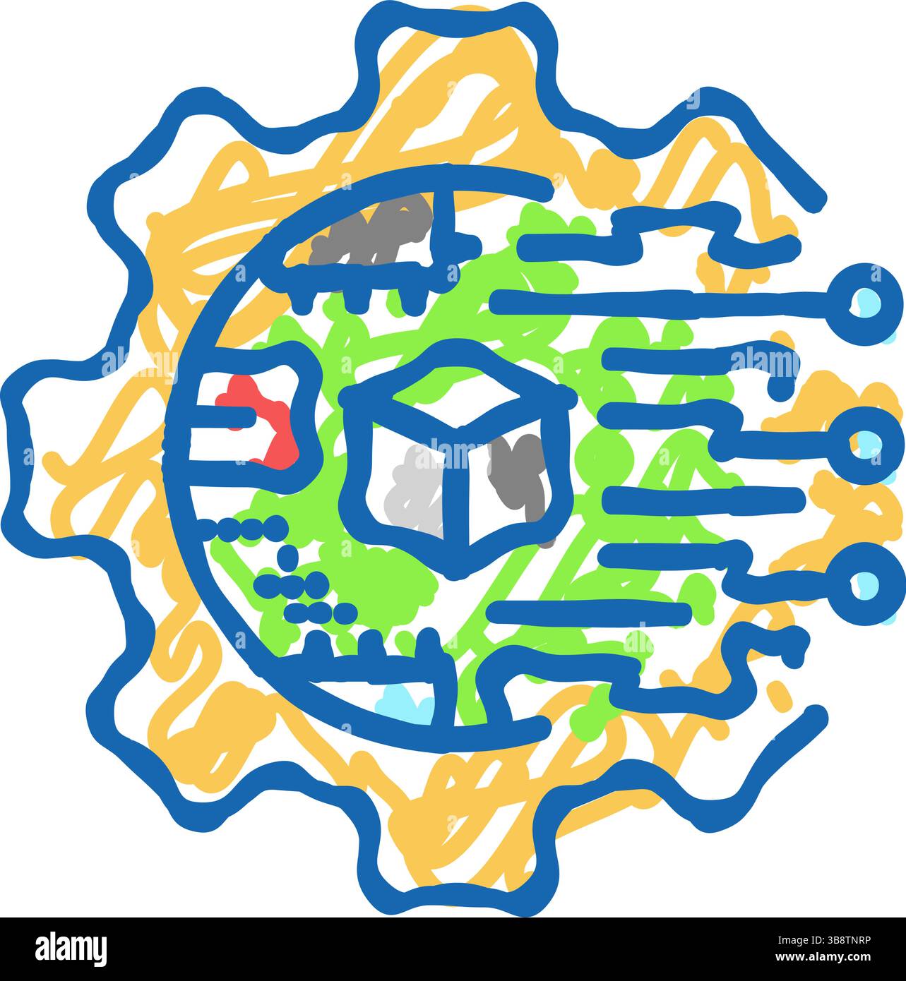 digital transformation tech icon doodle illustration Stock Vector Image ...