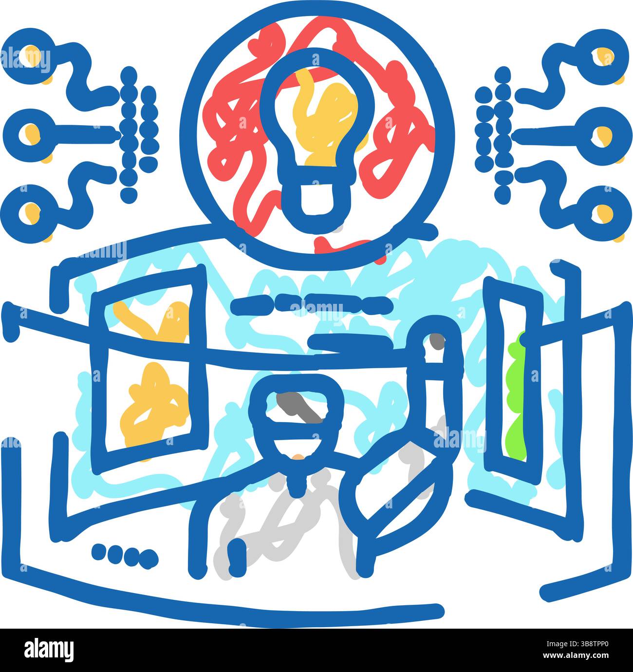 digital explorer tech enthusiast icon doodle illustration Stock Vector ...