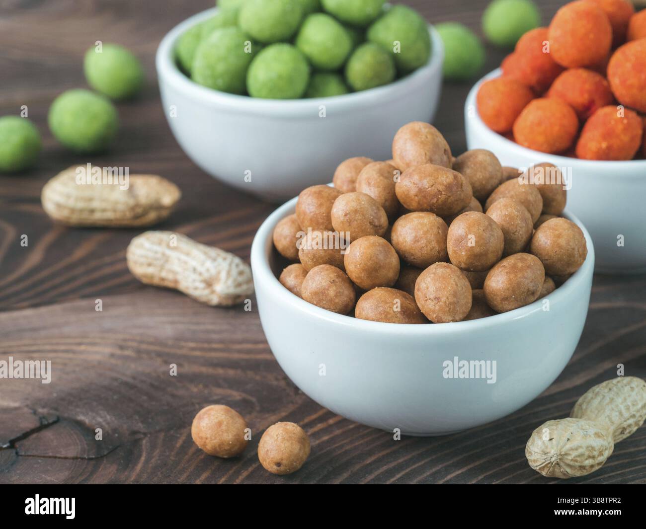 Peanut snack for beer, wine, party bar. Salted peanuts in coconut glaze ...