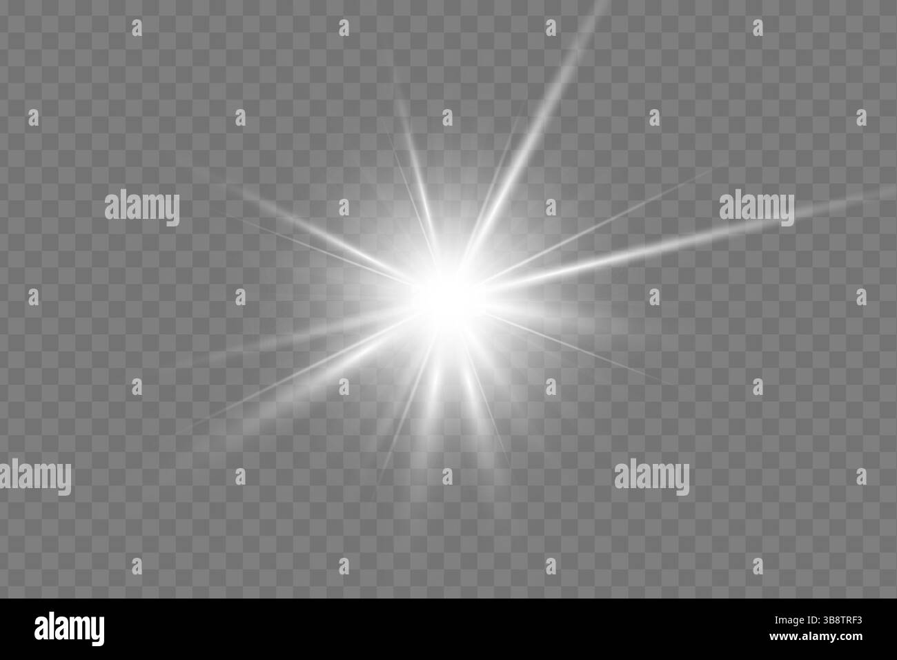 Glowing light burst with radial rays and sparkle. Bright sunbeam effect ...