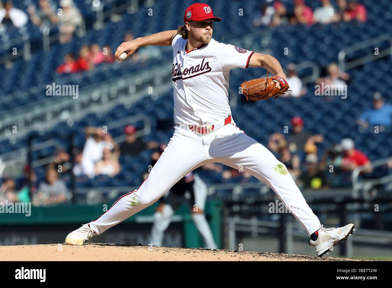 Washington Nationals pitcher Jake Irvin throws during the fifth inning ...