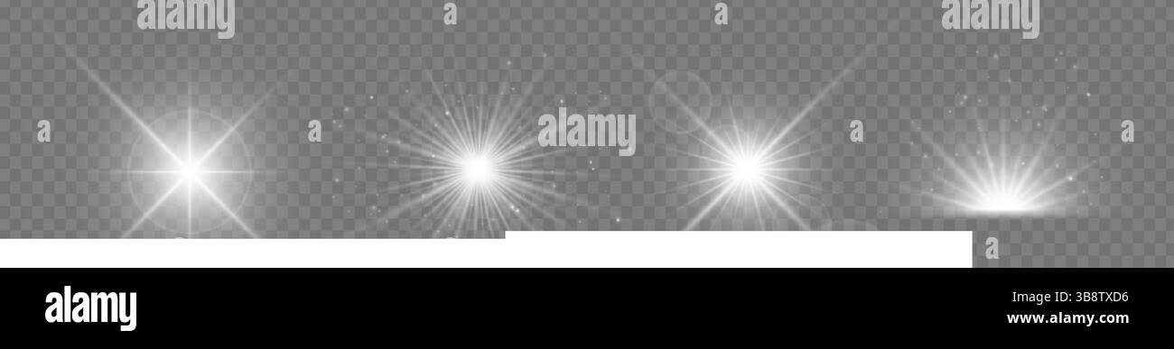 Shining starburst with lens flare and sparkling glow. Abstract light ...