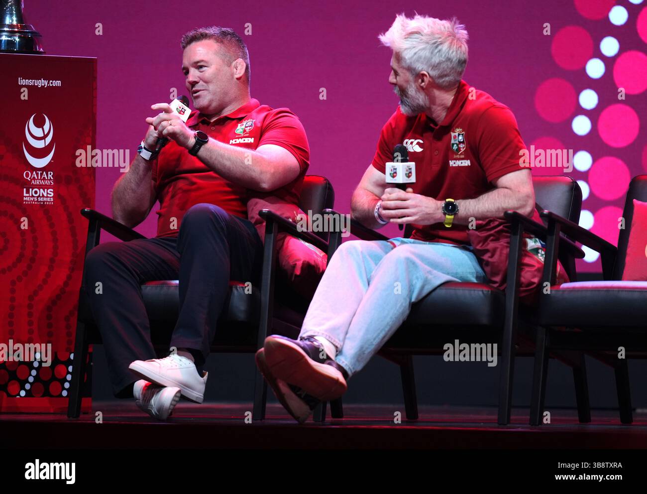 British and Irish Lions assistant coach John Fogarty (left) and Head of ...