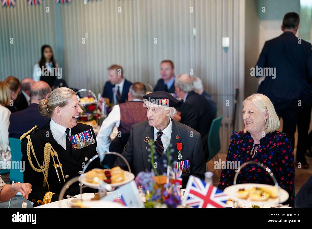Veterans at a tea party at the National Memorial Arboretum, during a ...