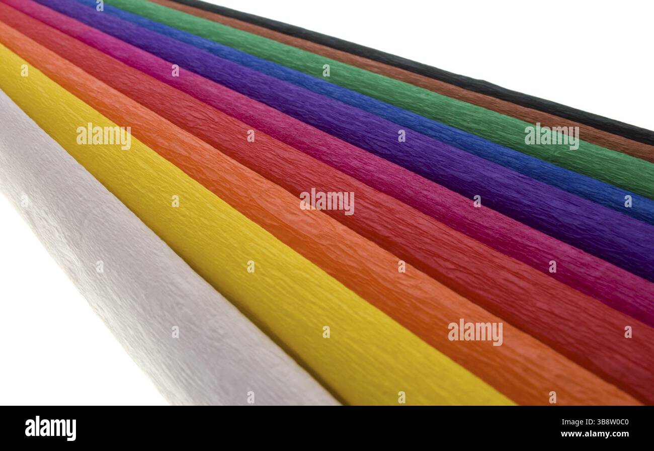 Various color paper isolated on white Stock Photo - Alamy
