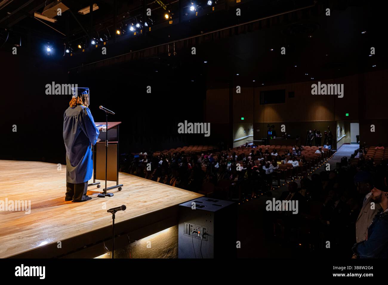 Marshae Dorsey gives a speech during the Senior Salute at Lyric Theatre ...