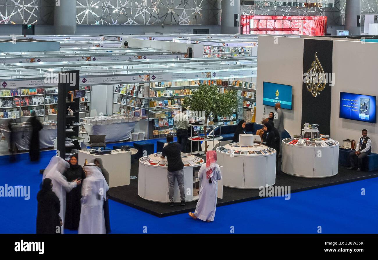 Doha International Book Fair 2025 Visitors are exploring the booth of ...