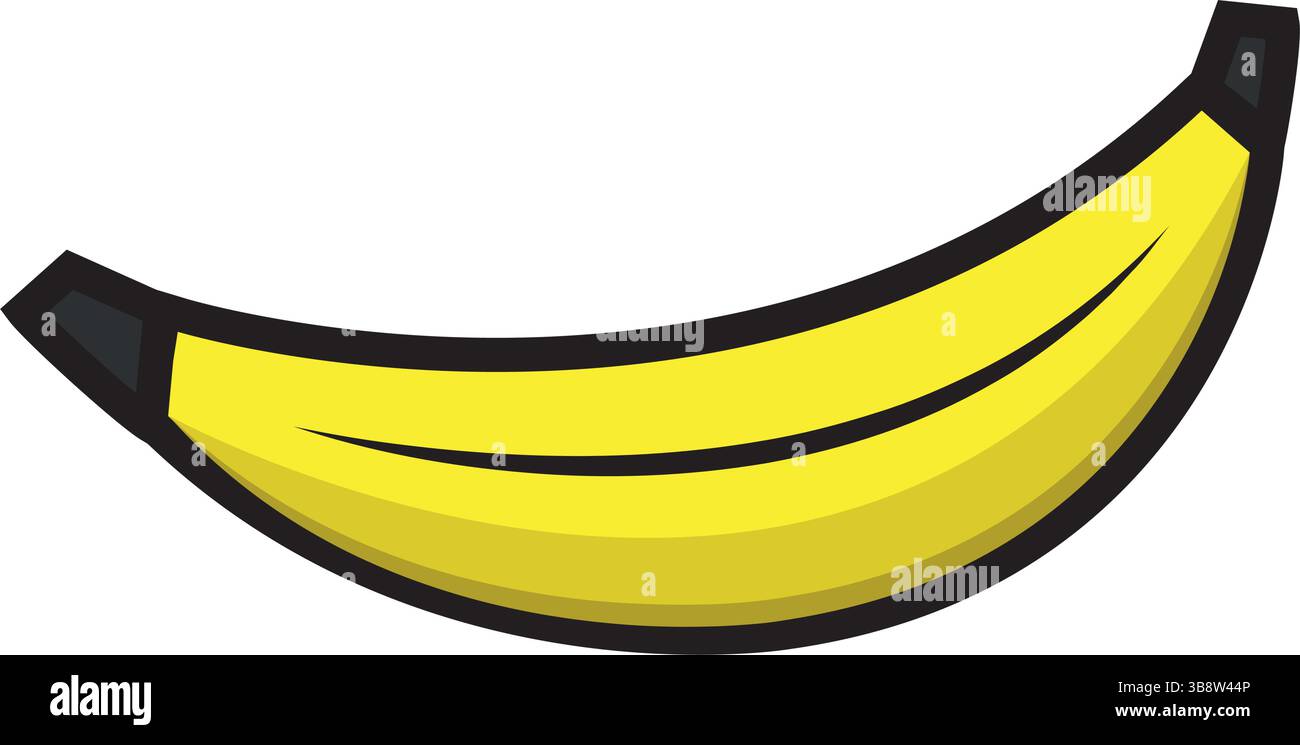 Curved yellow banana shape. Vector illustration Stock Vector Image ...