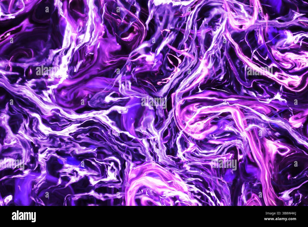 Purple liquid texture. Abstract fluid pattern with glowing lines ...