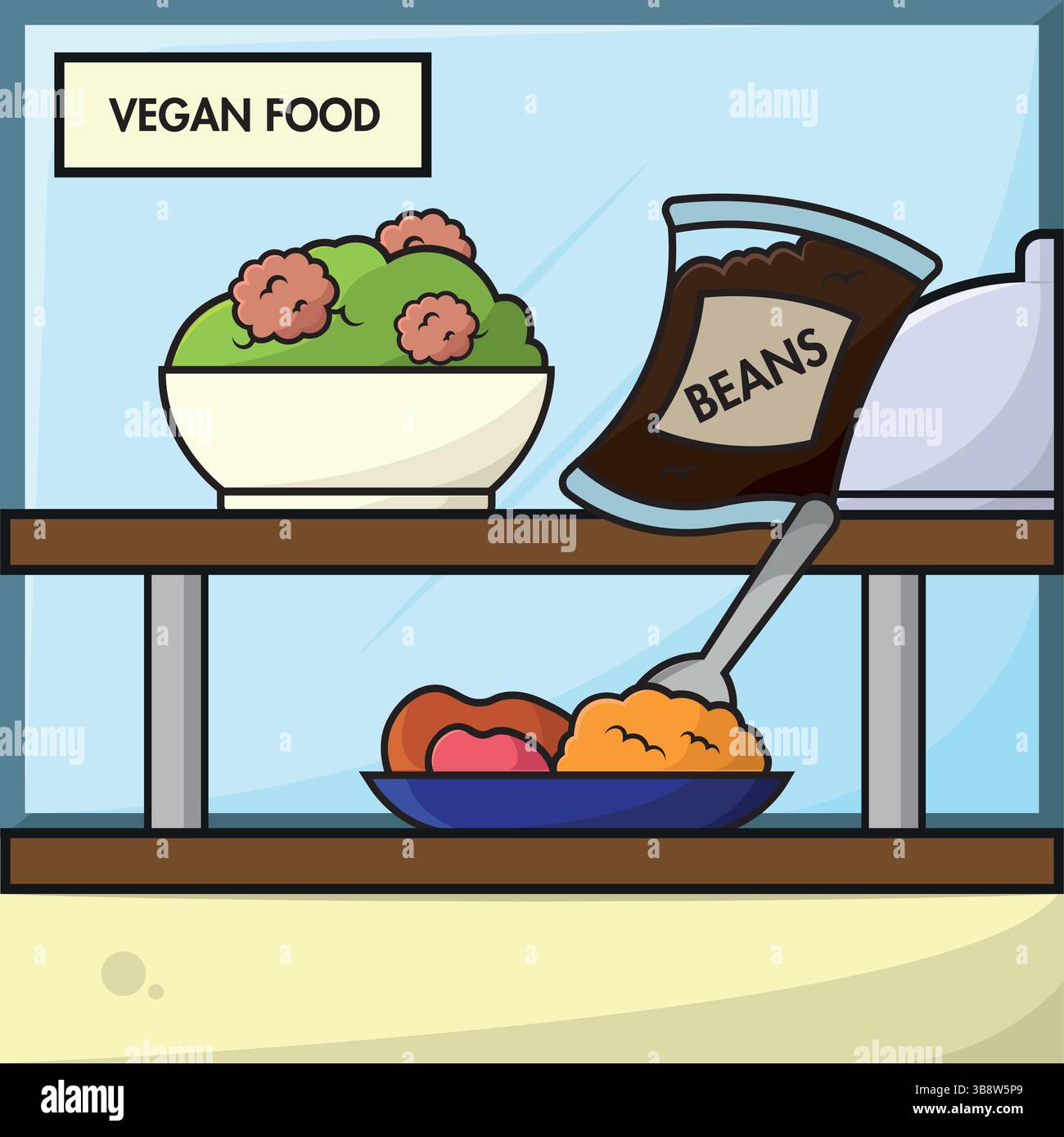 Vegan Buffet Display. Vector illustration Stock Vector Image & Art - Alamy