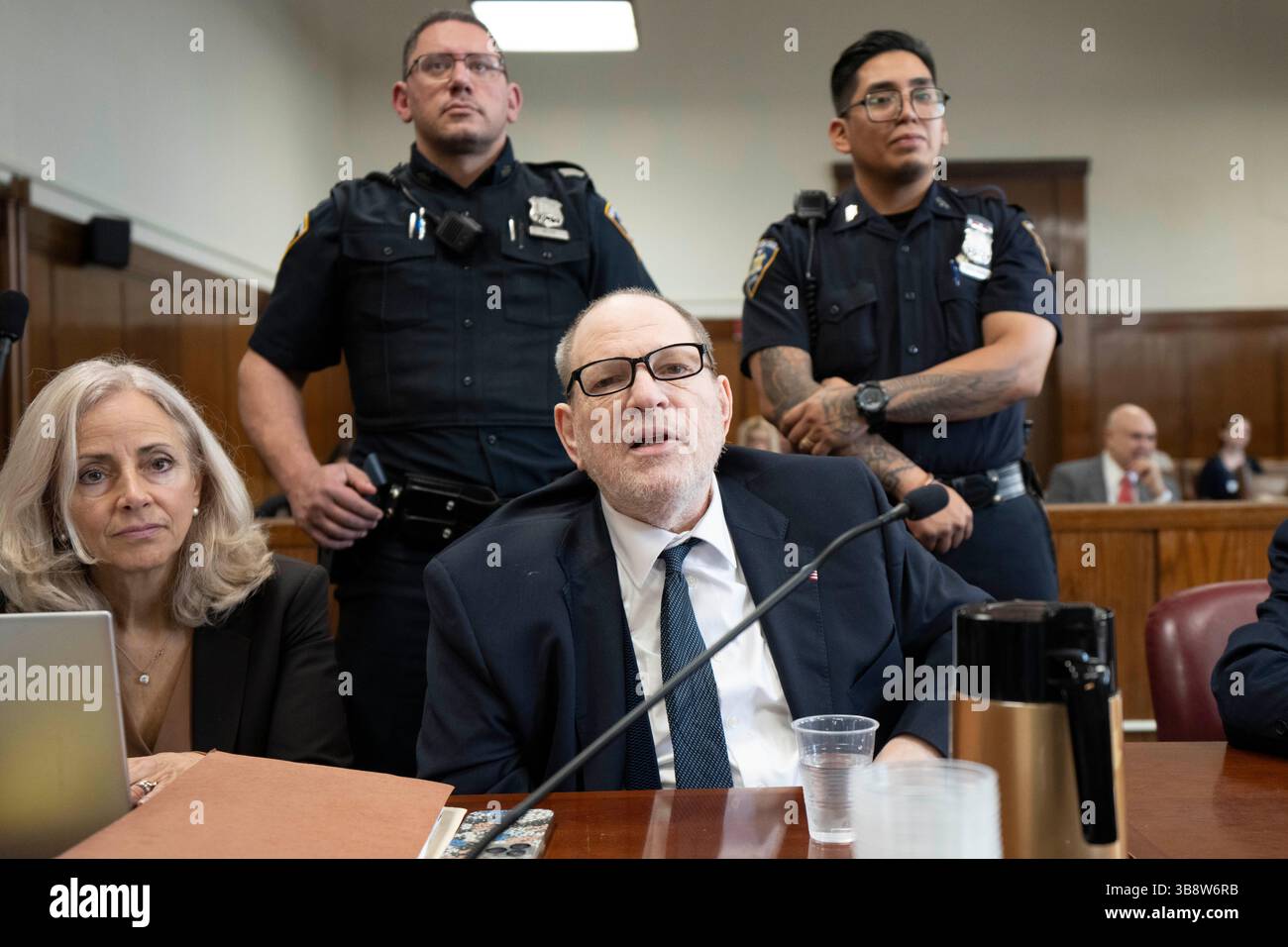 Harvey Weinstein appears in state court in Manhattan for his retrial on Thursday, May 8, 2025 in ...