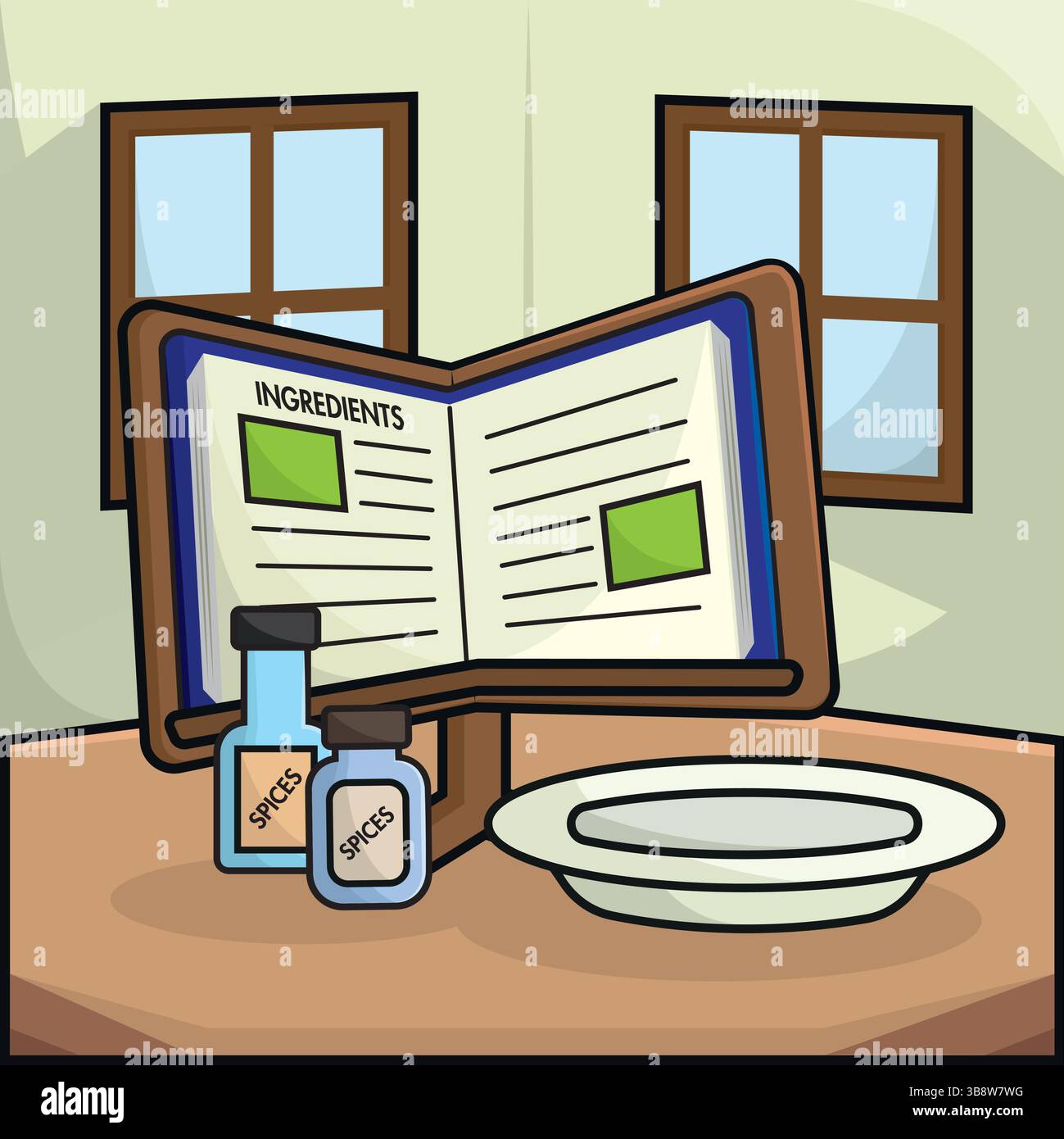Reading Vegan Recipe. Vector illustration Stock Vector Image & Art - Alamy