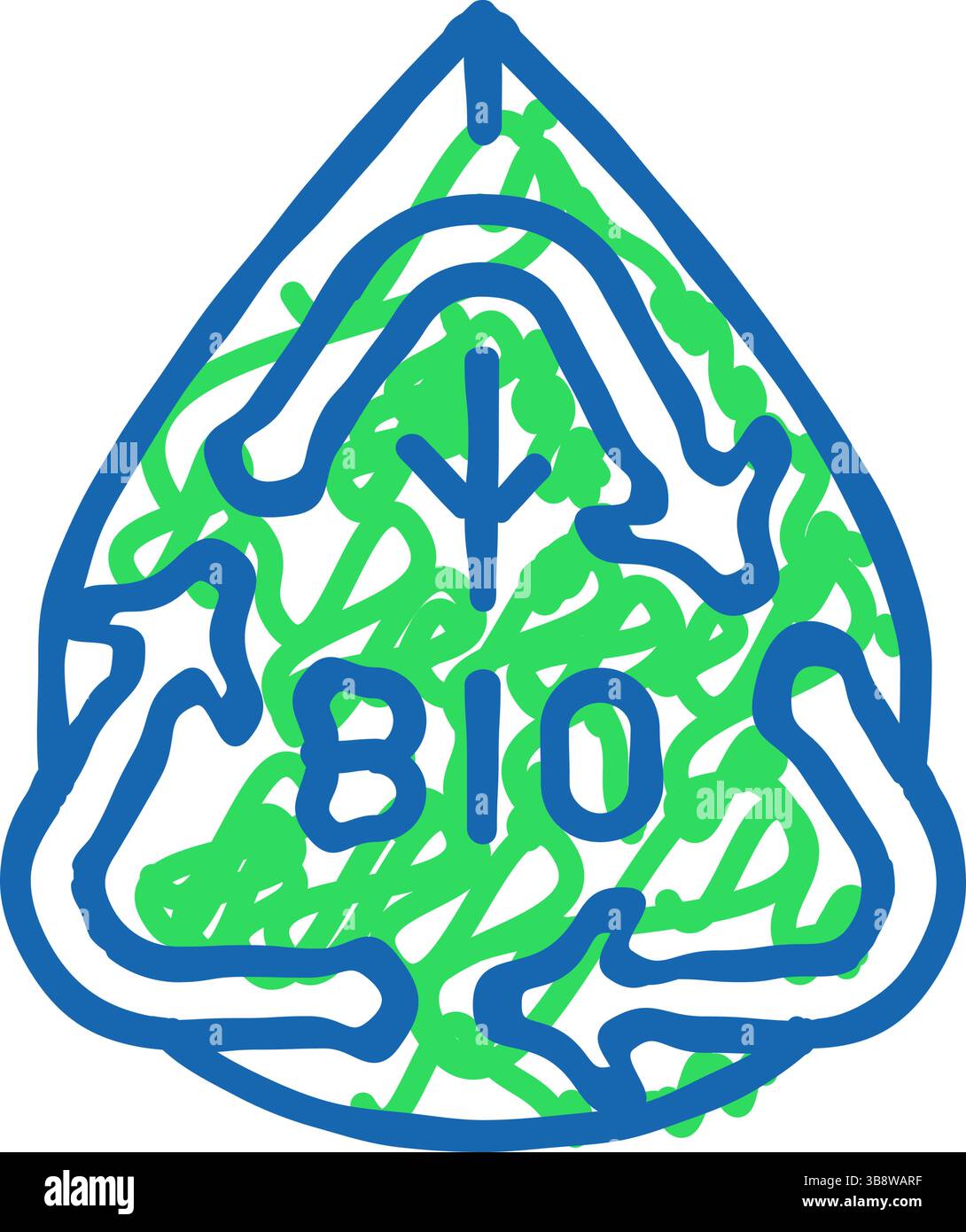 biodegradable waste sorting icon doodle illustration Stock Vector Image ...