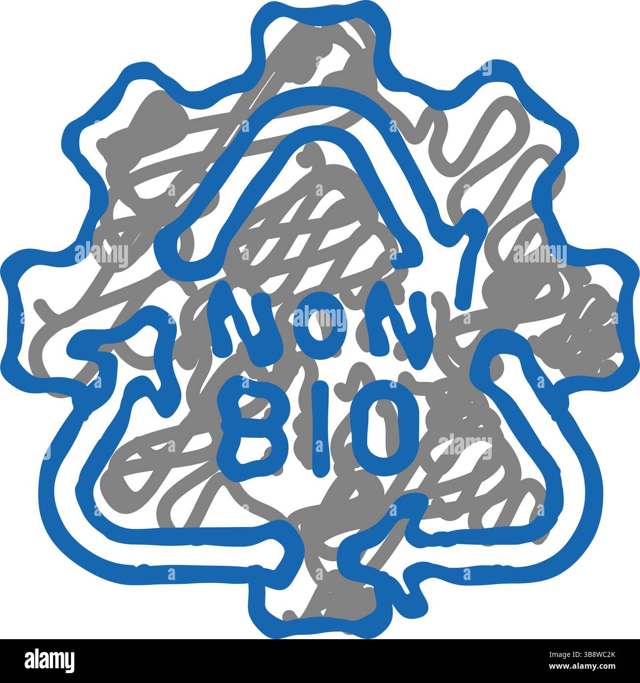 non biodegradable waste sorting icon doodle illustration Stock Vector ...