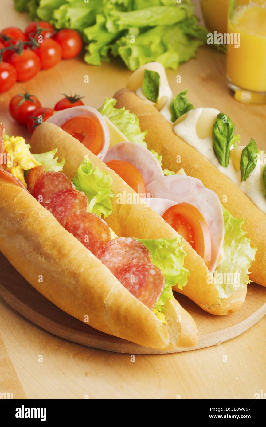Various types of sandwiches on the table Stock Photo - Alamy