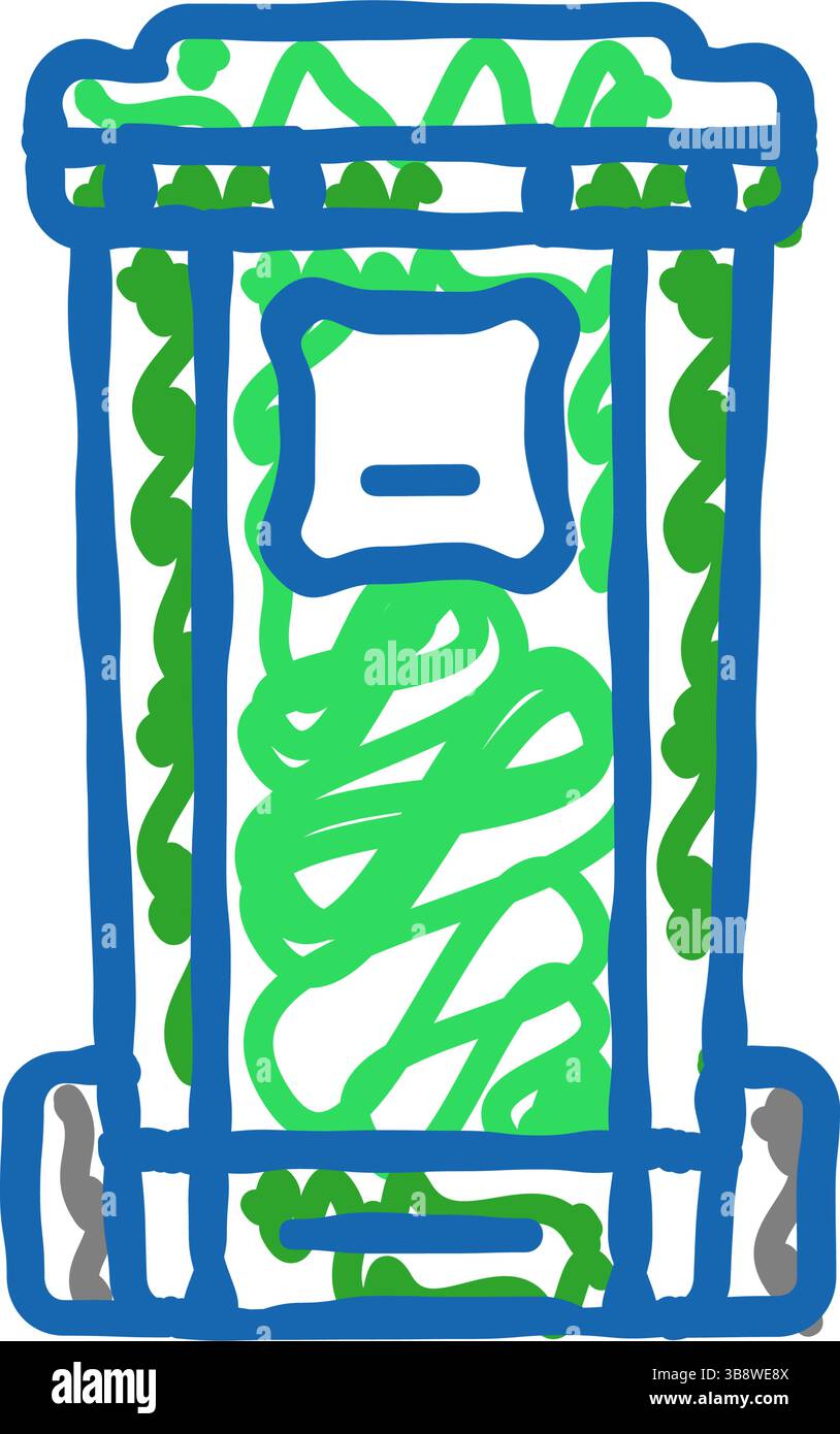green bin waste sorting icon doodle illustration Stock Vector Image ...